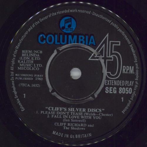 Cliff Richard Cliff's Silver Discs EP - 2nd UK 7" vinyl single (7 inch ...