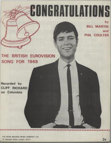Cliff Richard Congratulations UK sheet music (671604) SHEET MUSIC