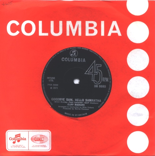 Cliff Richard Goodbye Sam, Hello Samantha - Solid UK 7" vinyl single (7 ...