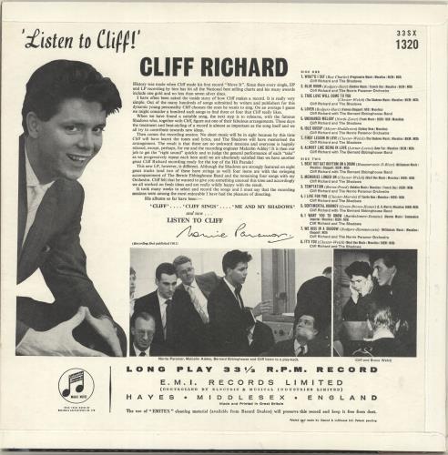Cliff Richard Listen To Cliff! - 1st UK vinyl LP album (LP record) (463609)