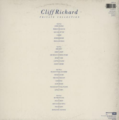 Cliff Richard Private Collection UK 2-LP vinyl record set (Double LP ...