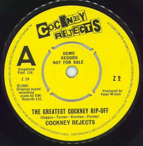 Cockney Rejects The Greatest Cockney Ripoff UK Promo 7" vinyl single (7 ...