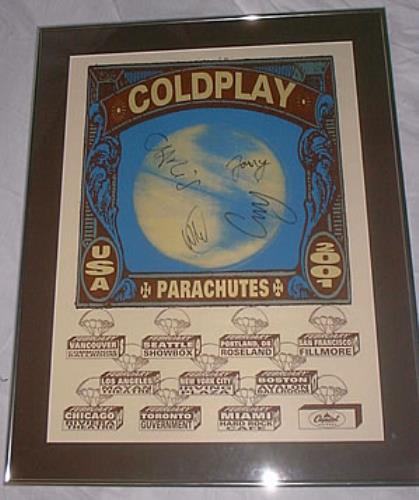 Coldplay Parachutes - Autographed US Promo memorabilia (212425) LITHOGRAPH