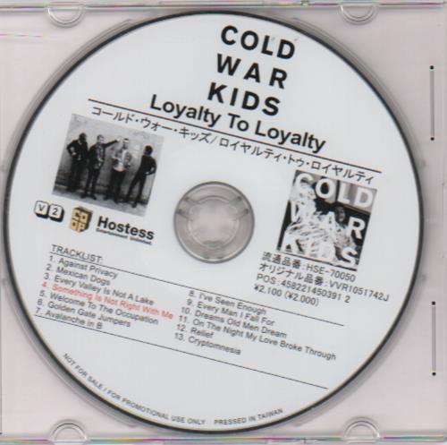 Cold War Kids Loyalty To Loyalty Japanese Promo CD album (CDLP) (661753)