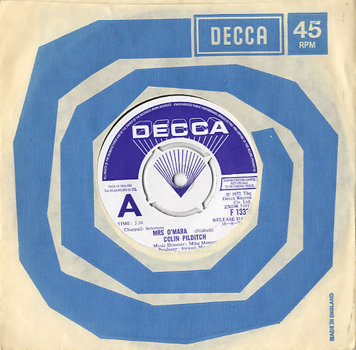 Colin Pilditch Mrs O'Mara UK Promo 7" vinyl single (7 inch record / 45 ...