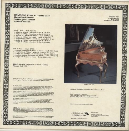 Colin Tilney Scarlatti: Harpsichord Sonatas Dutch vinyl LP album (LP ...