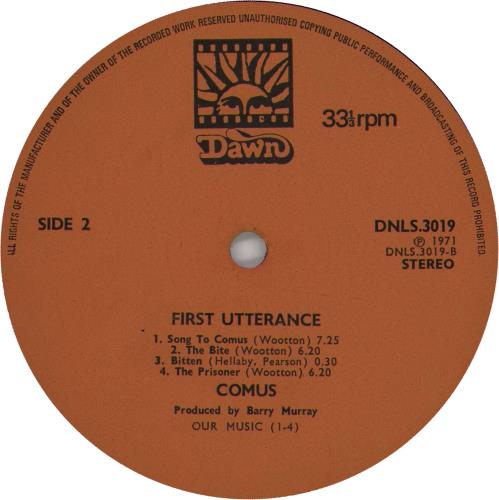 Comus First Utterance - EX UK vinyl LP album (LP record) (753802)