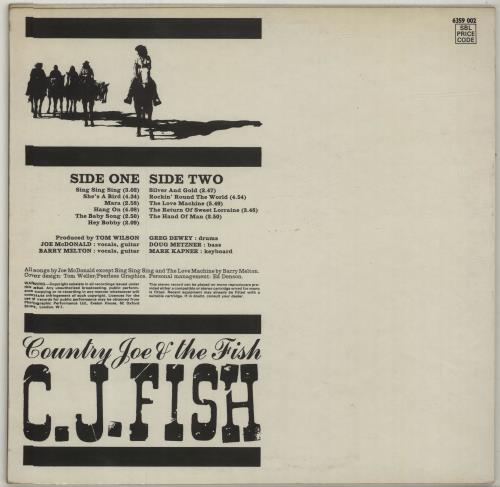 Country Joe & The Fish C.J. Fish UK vinyl LP album (LP record) (688806)
