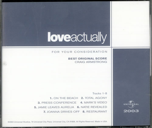 Craig Armstrong Love Actually US Promo CD album (CDLP) (499059)