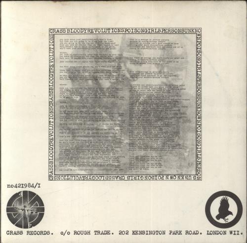 Crass Bloody Revolutions / Persons Unknown - EX UK 7" vinyl single (7 inch record / 45) (789029)