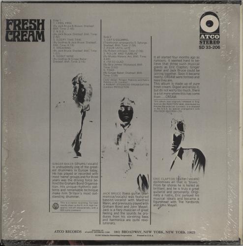 Cream Fresh Cream - 1st US vinyl LP album (LP record) (67823)