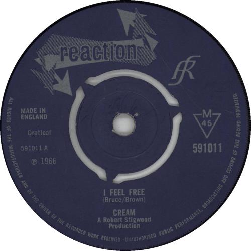 Cream I Feel Free - 3pr - VG UK 7" vinyl single (7 inch record / 45 ...