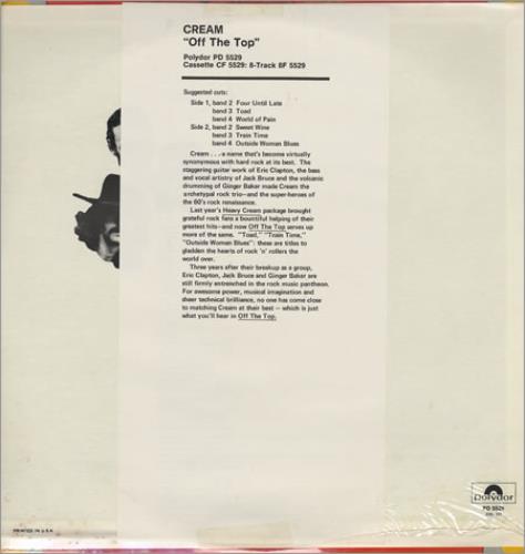 Cream Off The Top - Sealed US Promo vinyl LP album (LP record) (380469)