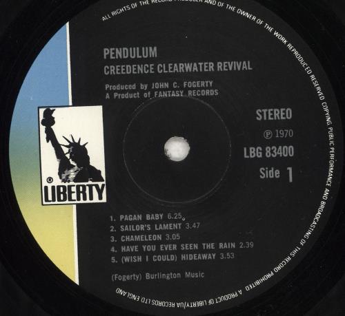 Creedence Clearwater Revival Pendulum - VG UK vinyl LP album (LP record) (599154)