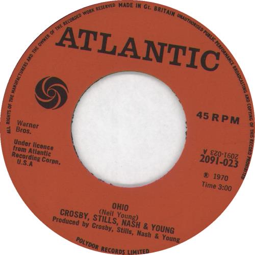 Crosby, Stills, Nash & Young Ohio UK 7" vinyl single (7 inch record ...
