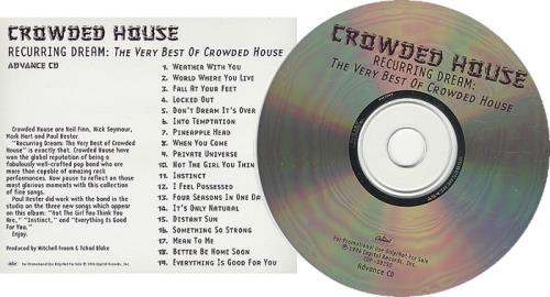 Crowded House Recurring Dream US Promo CD album (CDLP) (75620)