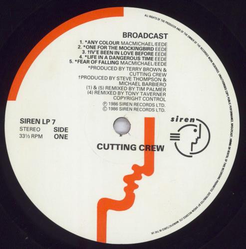 Cutting Crew Broadcast UK vinyl LP album (LP record) (832626)