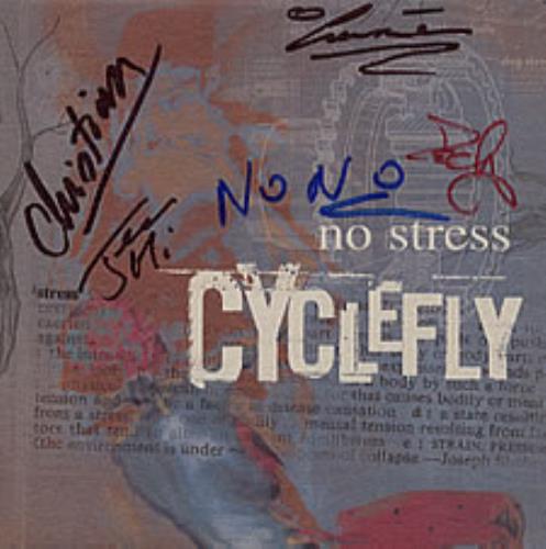 Cyclefly No Stress - Autographed UK 7" vinyl single (7 inch record / 45) (246712)