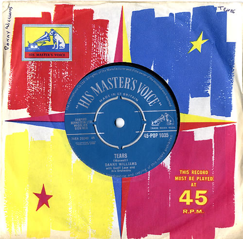 Danny Williams Tears UK 7" vinyl single (7 inch record / 45) (622326)
