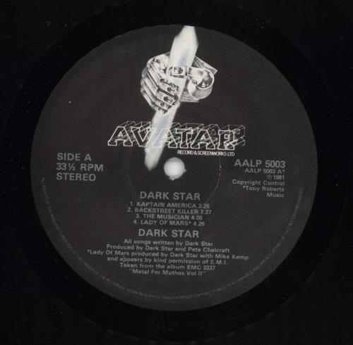 Dark Star (UK NWOBHM) DarkStar UK vinyl LP album (LP record) (800493)