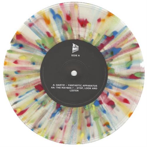 Dartz! Split Single - Rainbow splatterd vinyl UK 7" vinyl single (7 ...