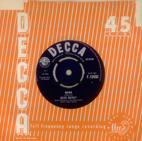 Dave Berry Mama UK 7" vinyl single (7 inch record / 45) (548162)