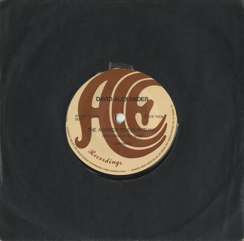 David Alexander The Answer To Everything UK 7" vinyl single (7 inch ...