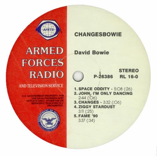 David Bowie Changesbowie US Promo vinyl LP album (LP record) (489818)