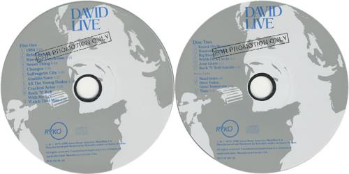 David Bowie David Live US Promo 2 CD album set (Double CD) (449932)