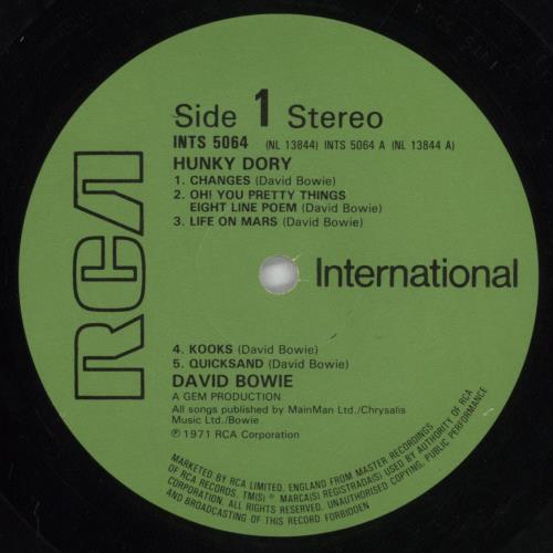 David Bowie Hunky Dory - VG UK vinyl LP album (LP record) (817355)