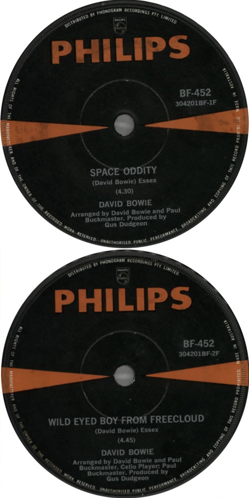David Bowie Space Oddity Australian 7" vinyl single (7 inch record / 45 ...