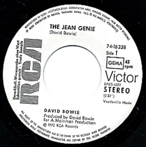 David Bowie The Jean Genie - Long Hair Picture Sleeve German Promo 7" vinyl single (7 inch ...