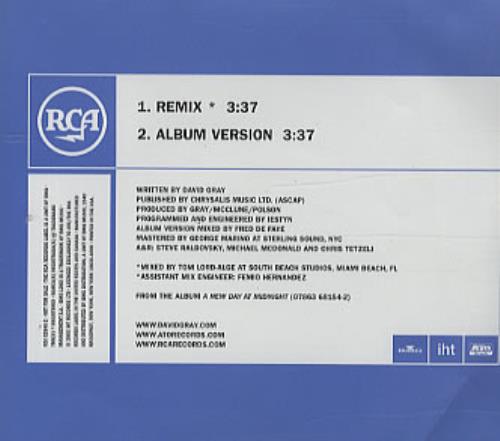 David Gray Caroline US Promo CD single (CD5 / 5") (257851)