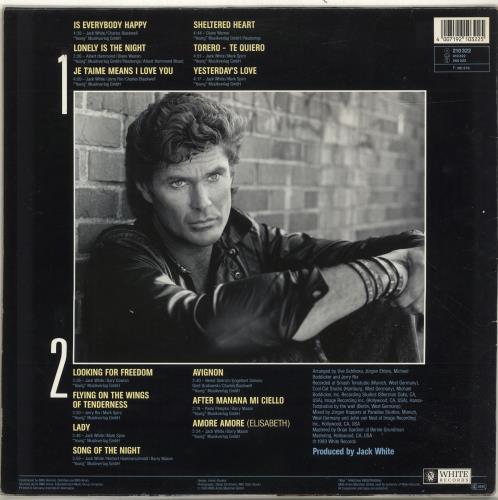 David Hasselhoff Looking For Freedom German vinyl LP album (LP record ...
