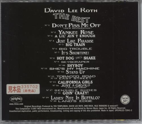 David Lee Roth The Best Japanese Promo CD album (CDLP) (790657)