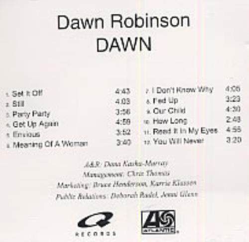 Dawn Robinson Dawn US Promo CD-R acetate (198128)