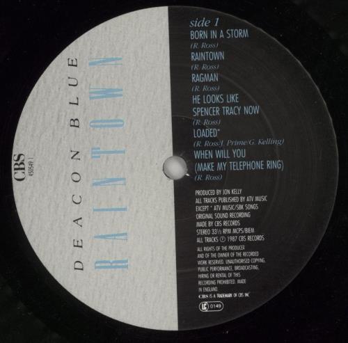 Deacon Blue Raintown - EX UK vinyl LP album (LP record) (238588)