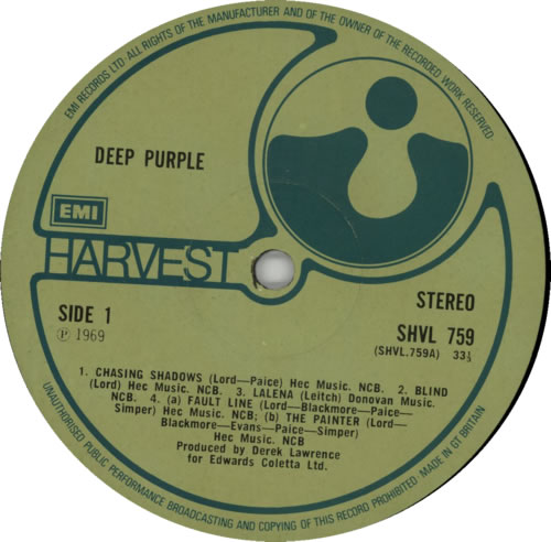 Deep Purple Deep Purple - 3rd UK vinyl LP album (LP record) (587269)