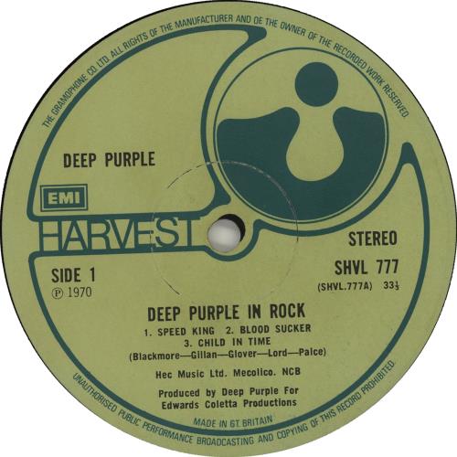 Deep Purple In Rock - 2nd - EX UK vinyl LP album (LP record) (656357)