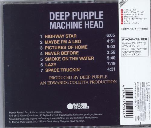 Deep Purple Machine Head Japanese CD album (CDLP) (847688)