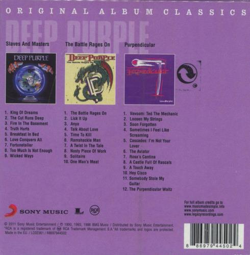 Deep Purple Original Album Classics UK 3-CD album set (Triple CD) (826418)