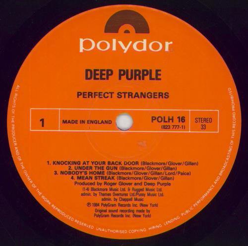 Deep Purple Perfect Strangers UK vinyl LP album (LP record) (56866)