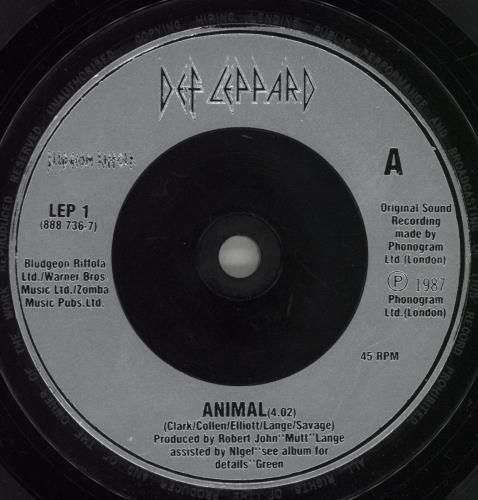 Def Leppard Animal UK 7" vinyl single (7 inch record / 45) (67241)