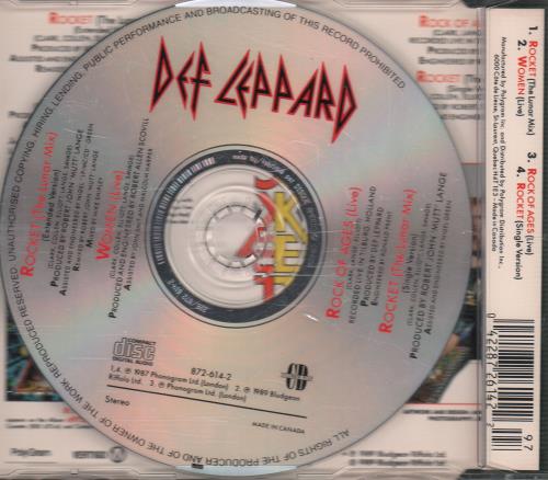 Def Leppard Rocket Canadian CD single (CD5 / 5") (274400)