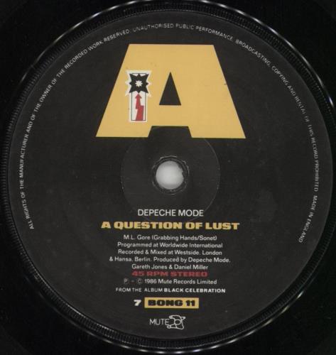 Depeche Mode A Question Of Lust - EX UK 7" vinyl single (7 inch record ...
