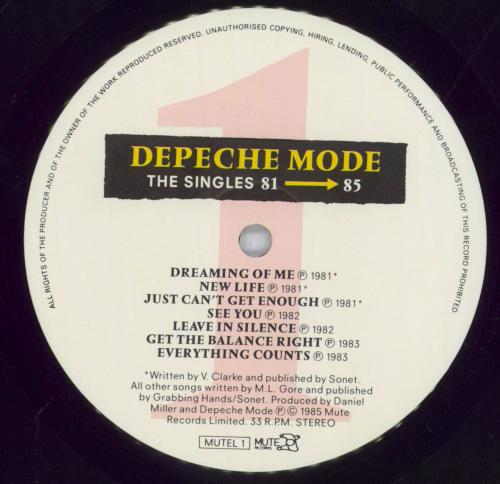 Depeche Mode The Singles 81-85 - EX UK vinyl LP album (LP record) (785336)