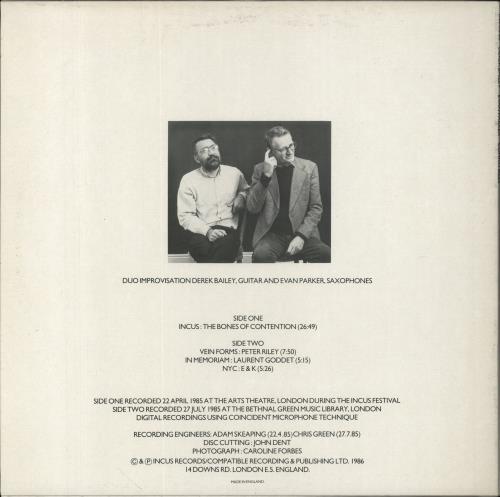 Derek Bailey Compatibles UK vinyl LP album (LP record) (851229)