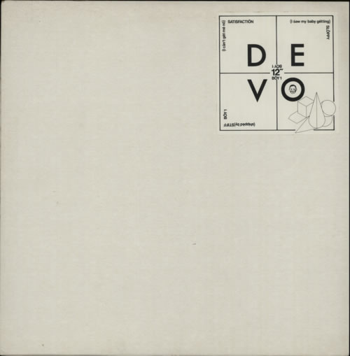 Devo (I Can't Get Me No) Satisfaction - Stickered UK 12" vinyl single (12 inch record / Maxi ...