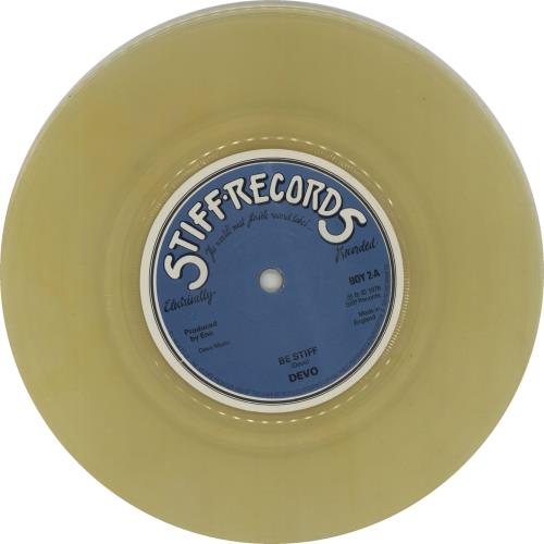 Devo Be Stiff - Yellow Vinyl UK 7" vinyl single (7 inch record / 45 ...