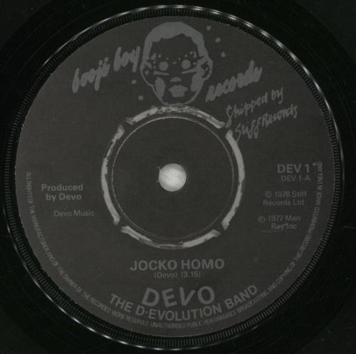 Devo Jocko Homo + p/s - EX UK 7" vinyl single (7 inch record / 45) (601301)